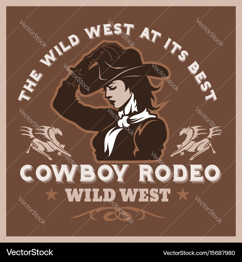 American cowboy rodeo poster Royalty Free Vector Image