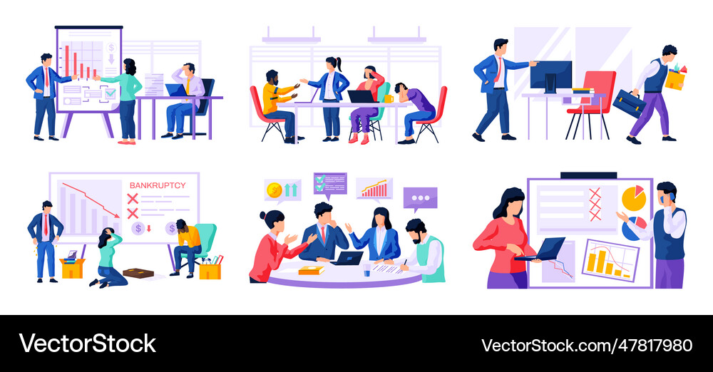 Business people working together and solving Vector Image