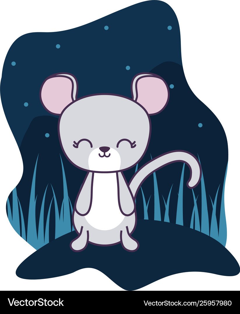 Cute mouse animal isolated icon Royalty Free Vector Image