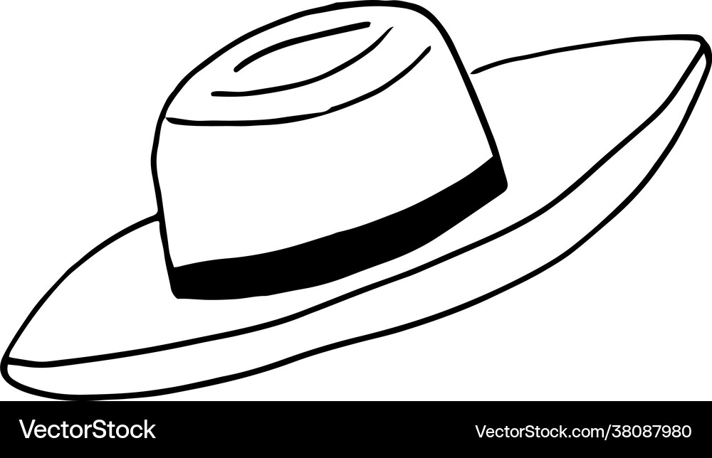 Hat icon hand drawn doodle scandinavian nordic Vector Image