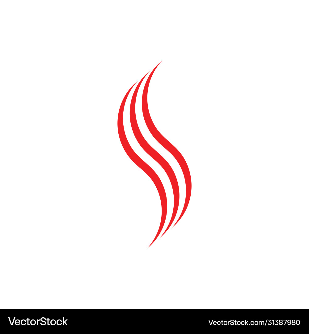 Letter s smoke fire stripes curves logo Royalty Free Vector