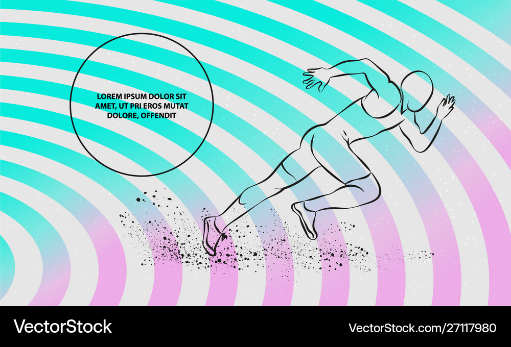 Running man outline man sport Royalty Free Vector Image
