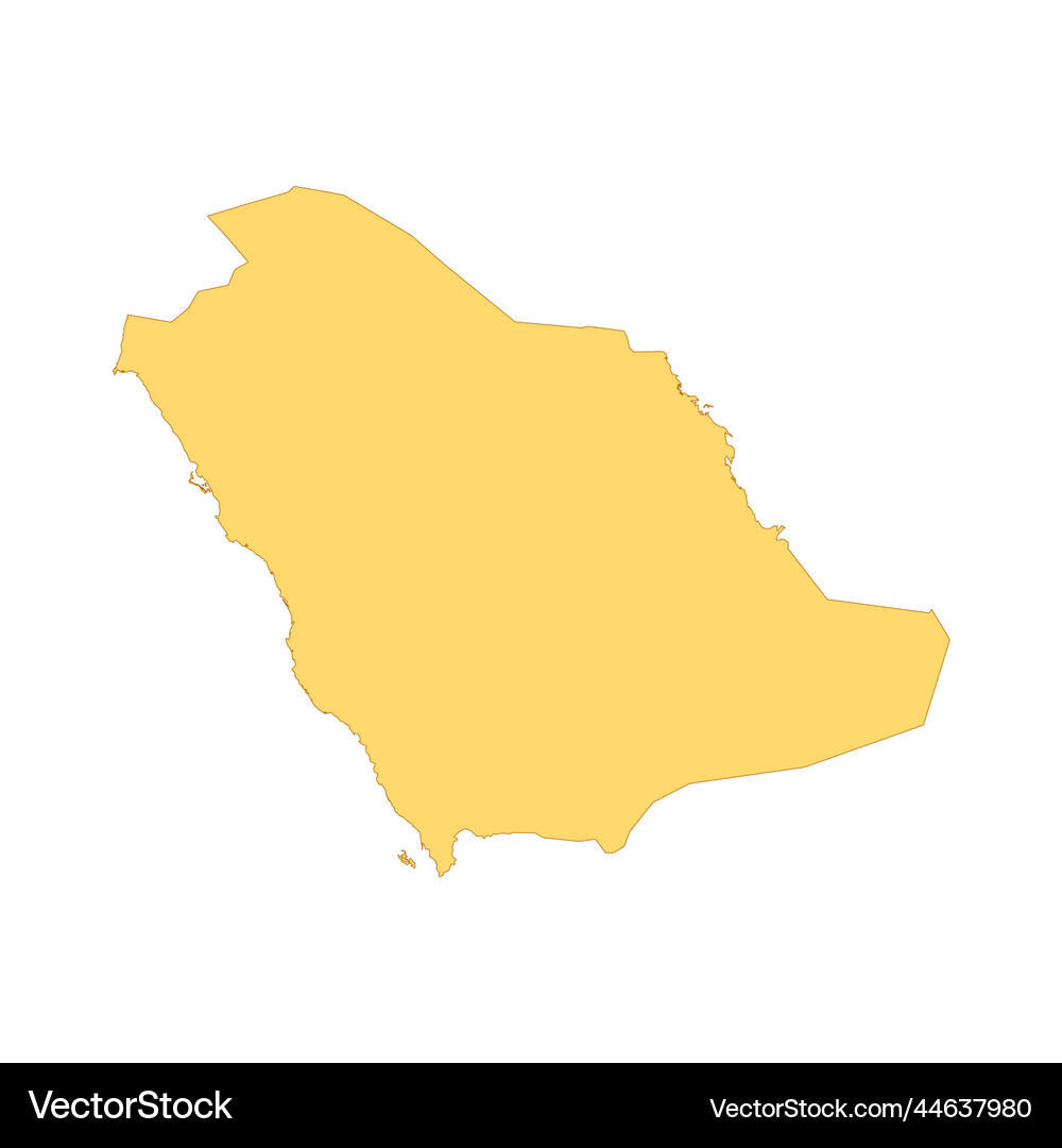 Saudi Arabia Country Border Map Royalty Free Vector Image