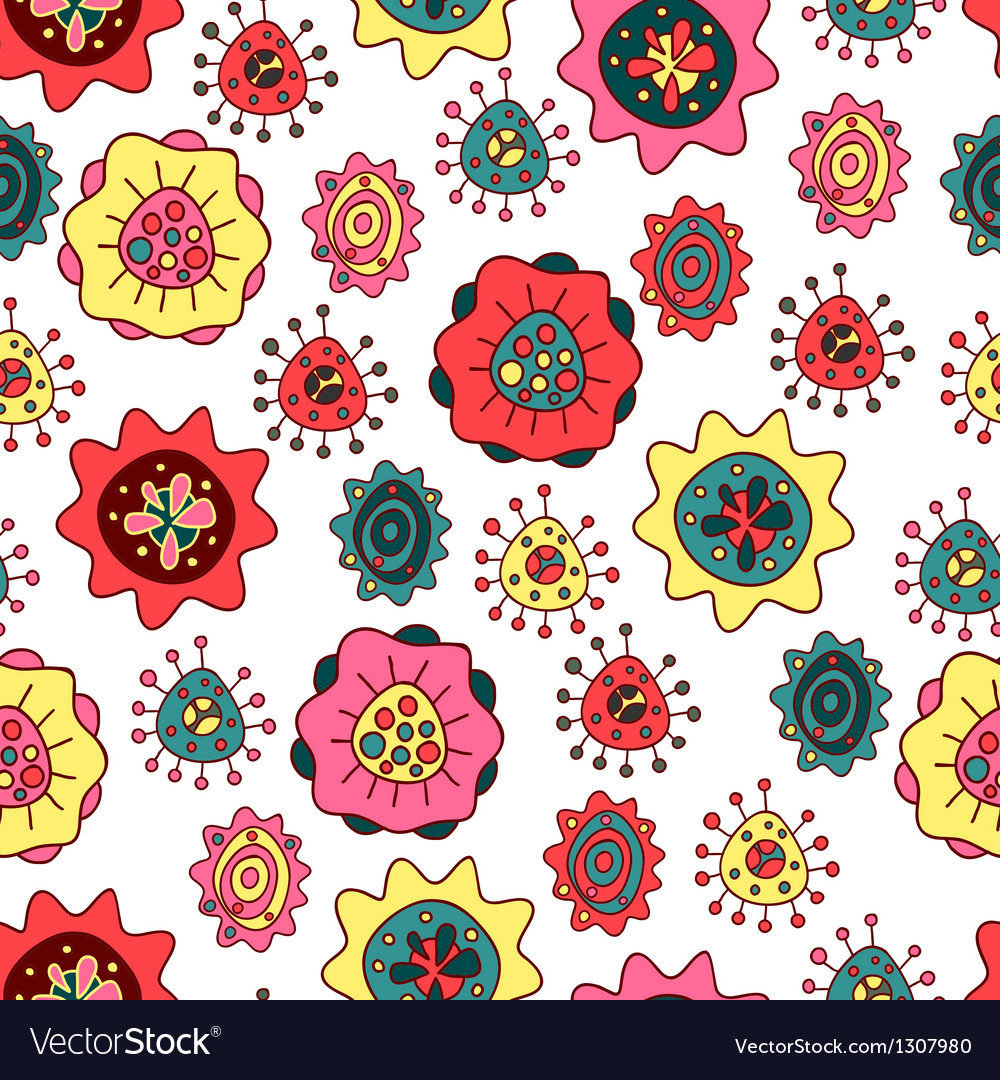Seamless pattern with abstract flowers Royalty Free Vector