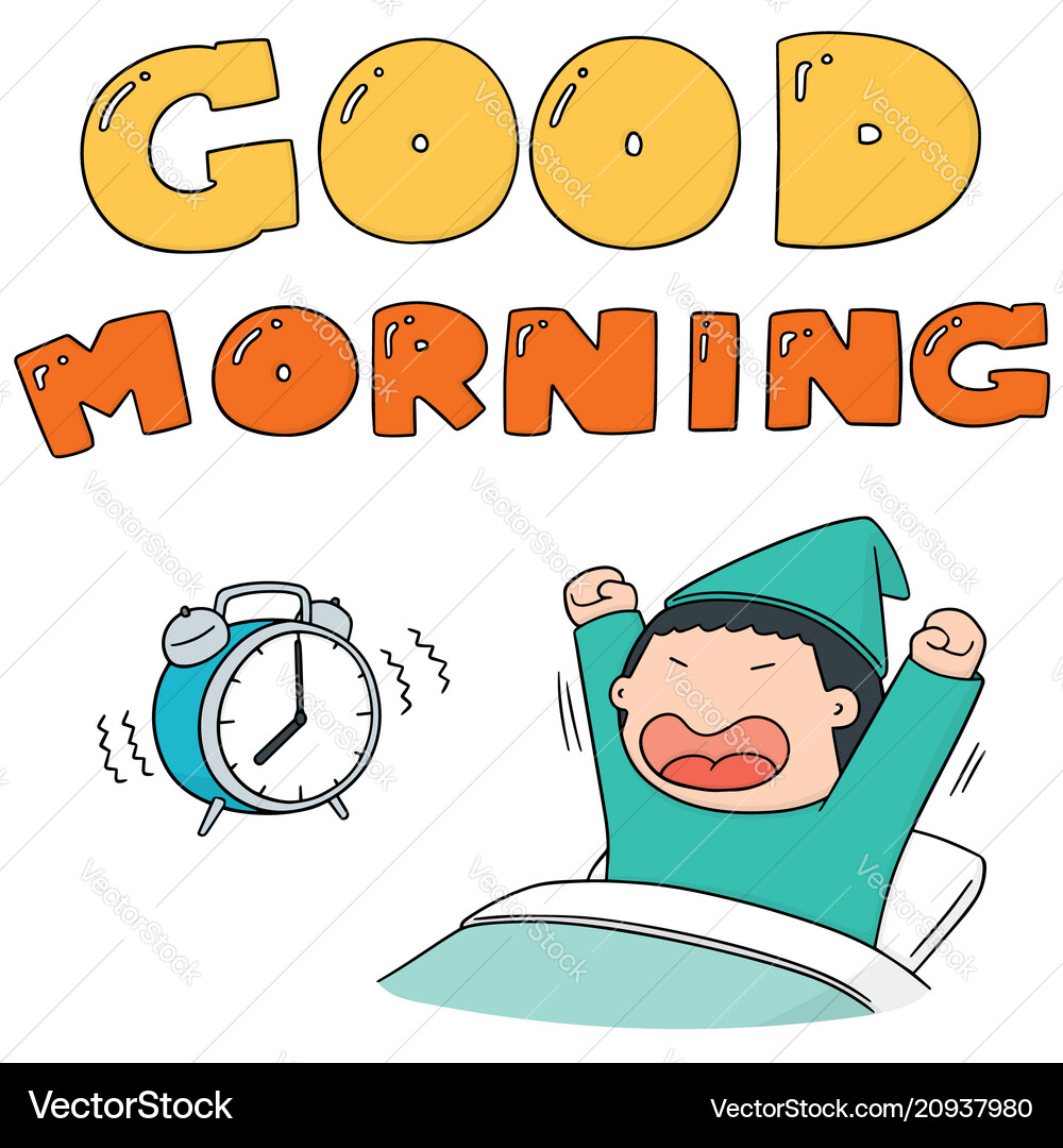 Set of man wake up Royalty Free Vector Image - VectorStock