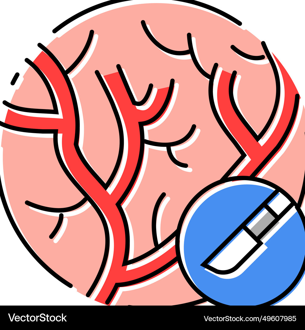 Cardiovascular surgery color icon Royalty Free Vector Image