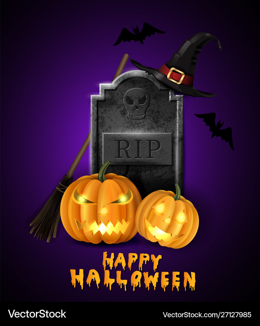Cartoon grave with tombstone Royalty Free Vector Image