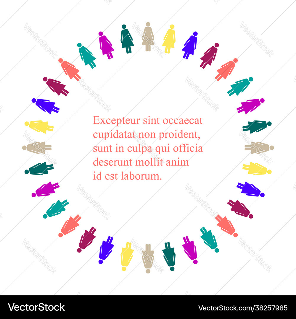 Colored woman icon circle round frame stick Vector Image