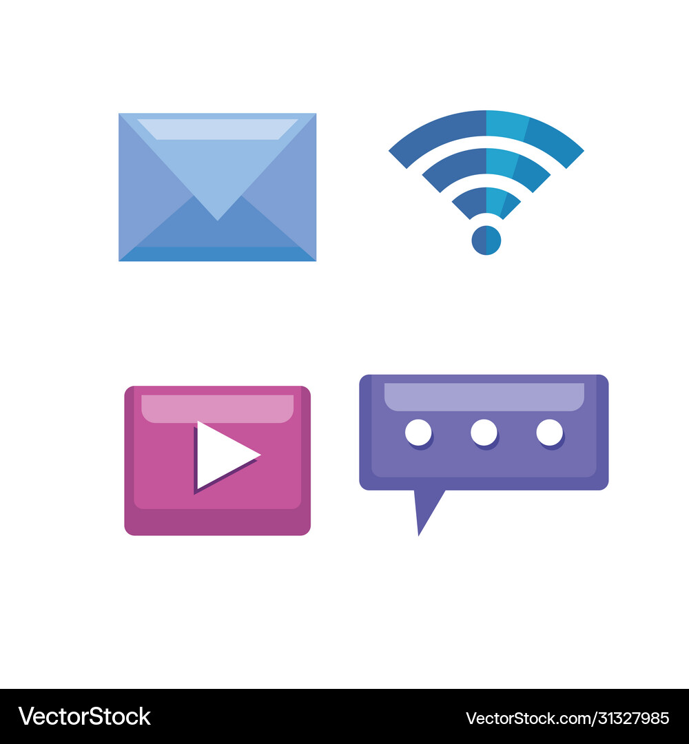 Communication mobile icons and social network Vector Image