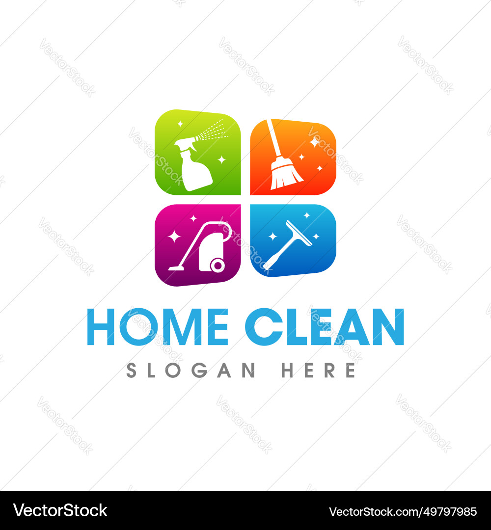 Creative cleaning service business logo symbol Vector Image