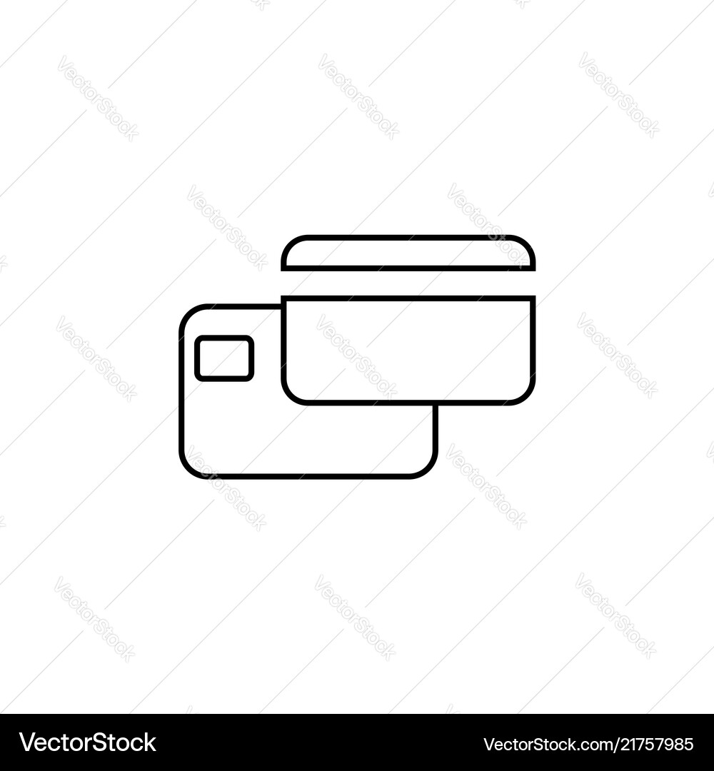 Credit card icon black on white background Vector Image