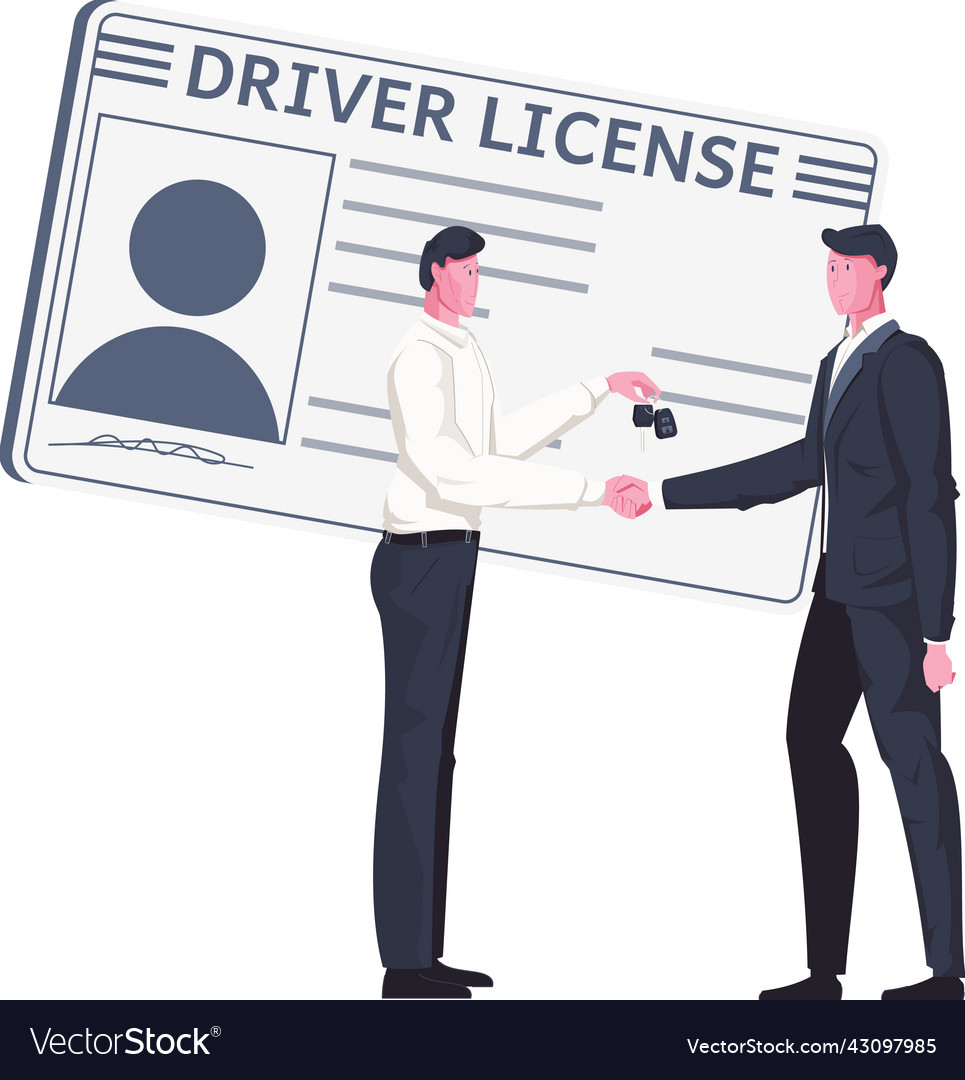 Driver license composition Royalty Free Vector Image