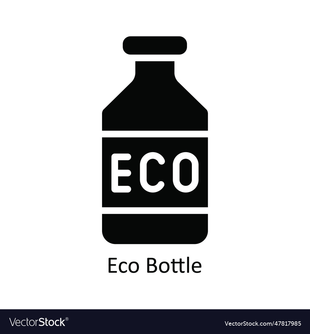 Eco bottle solid icon design Royalty Free Vector Image