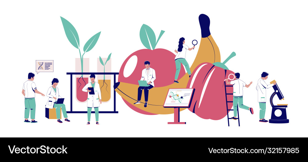 Food additives research flat style design Vector Image