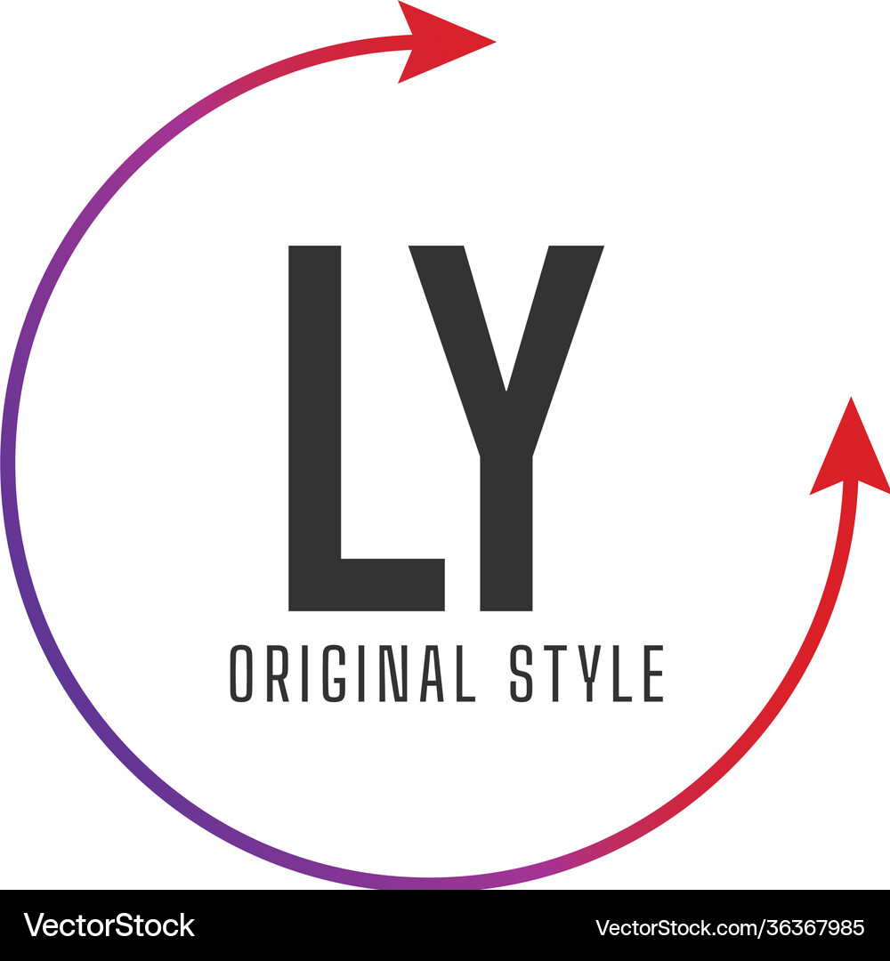 Initial letter ly circle colorful logo design Vector Image