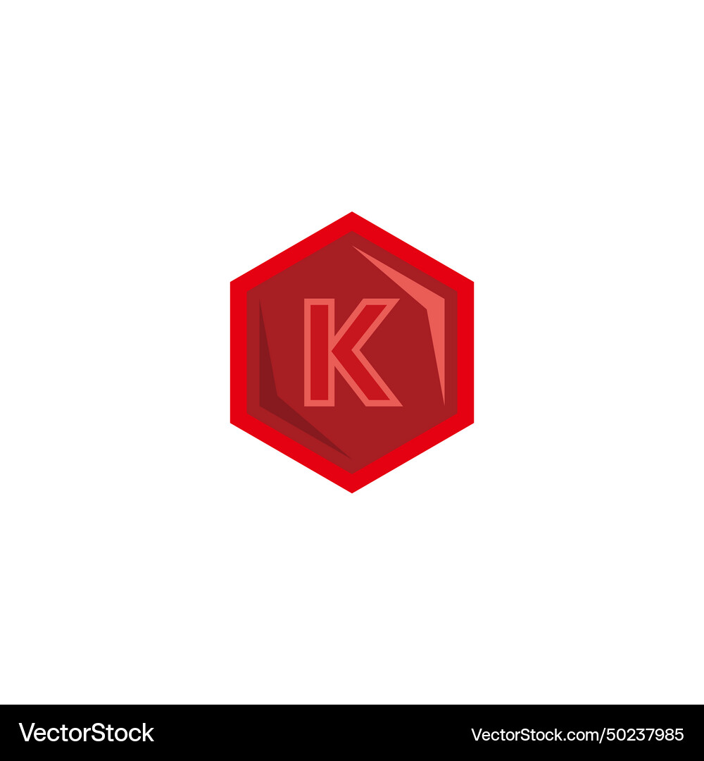 Letter k hexagon epic super geometric symbol Vector Image
