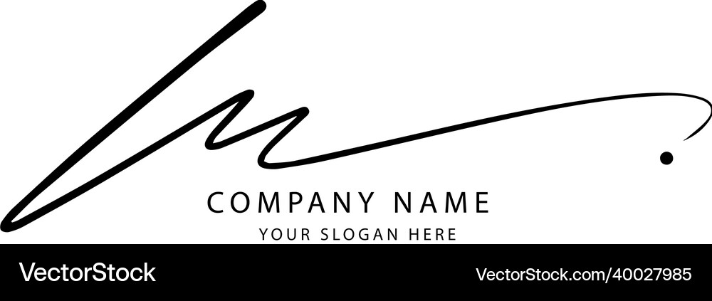M initial letters signature logo or handwritten l Vector Image