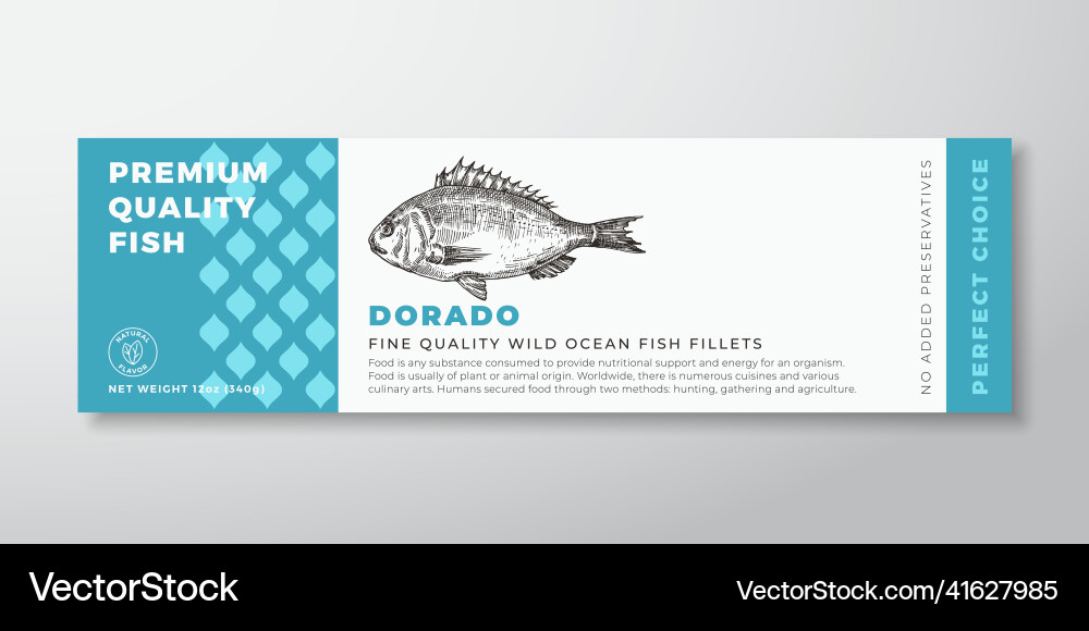 Premium quality dorado packaging label Royalty Free Vector