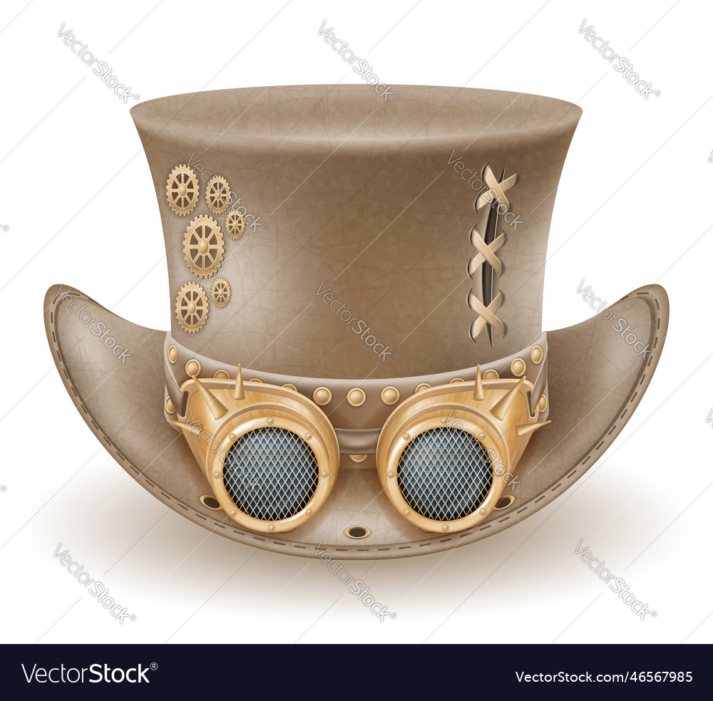 Retro steampunk style hat Royalty Free Vector Image