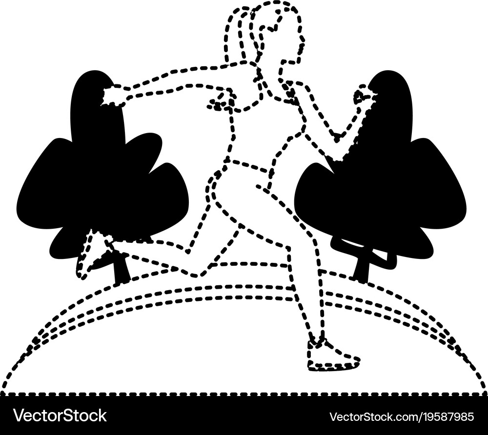 Woman running at park Royalty Free Vector Image