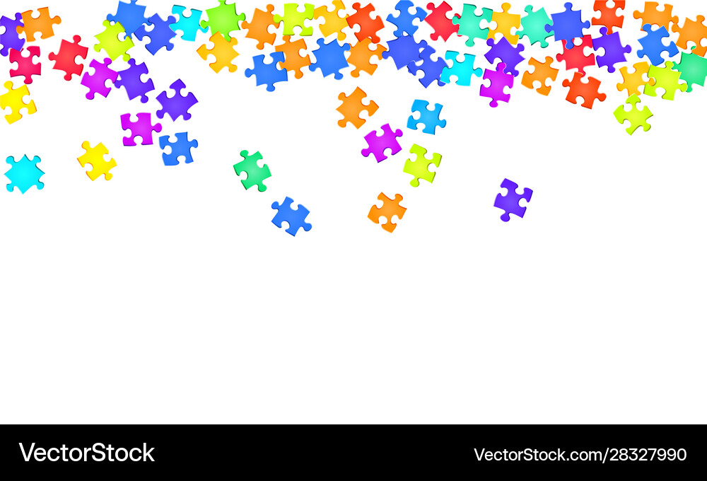Abstract brainteaser jigsaw puzzle rainbow colors Vector Image