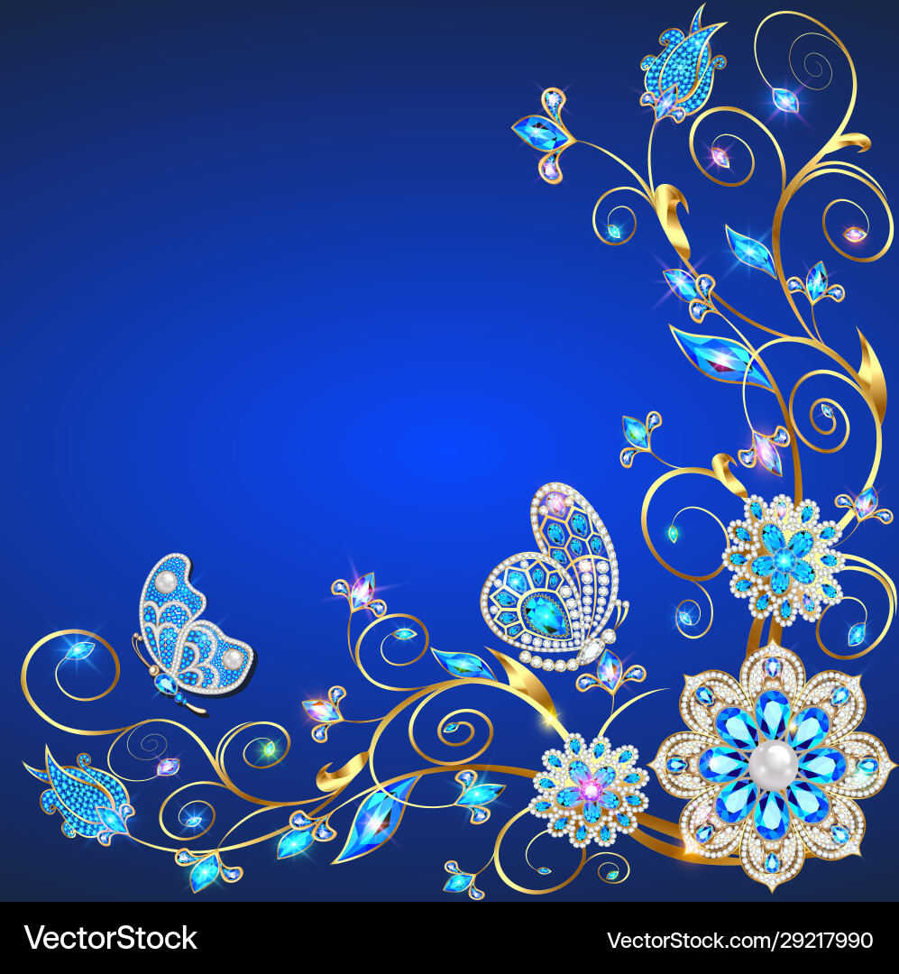 Background frame with butterflies and ornaments Vector Image