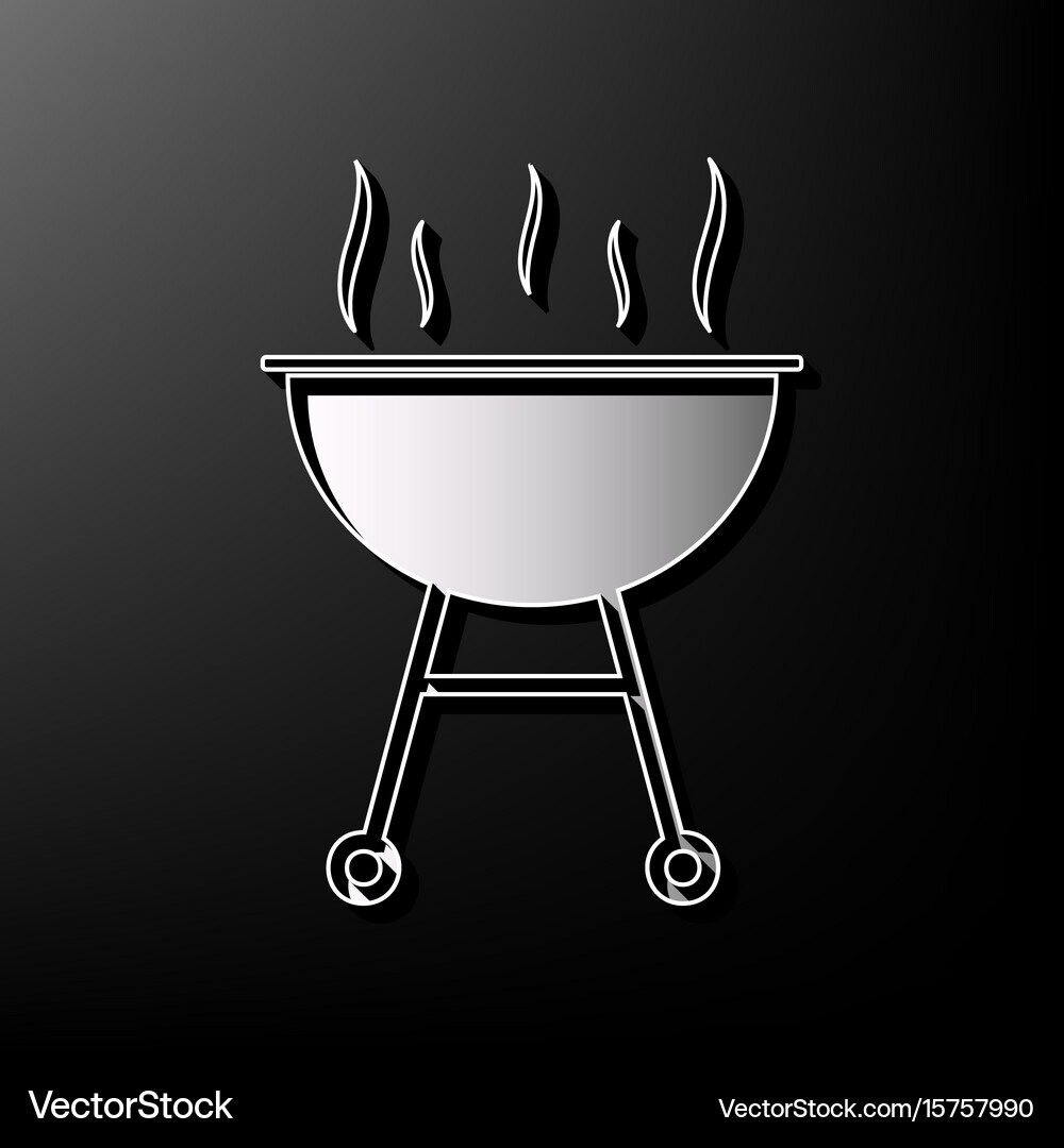 Barbecue simple sign gray 3d printed icon Vector Image