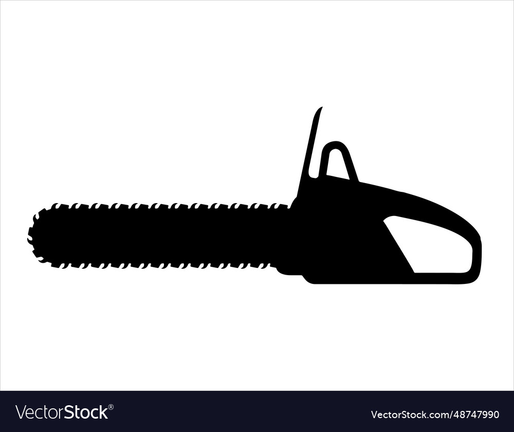 Chainsaw silhouette art Royalty Free Vector Image