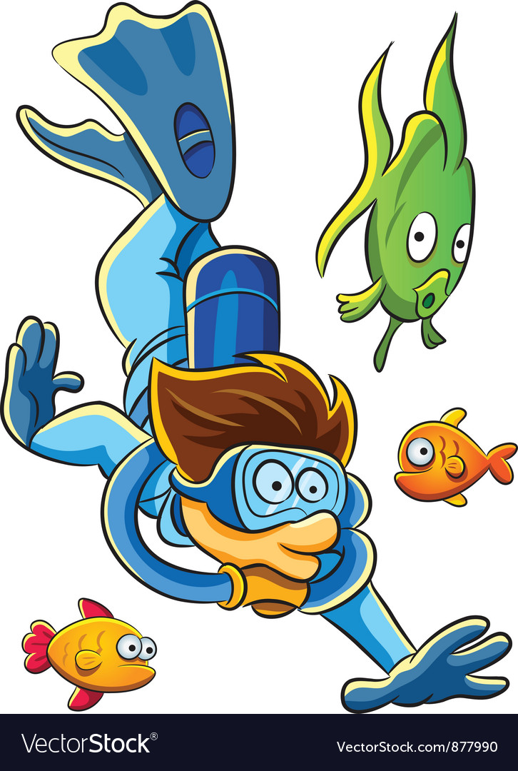 Diving Man Royalty Free Vector Image - VectorStock