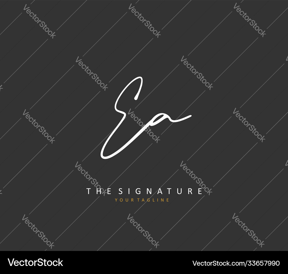 E a ea initial letter handwriting and signature Vector Image