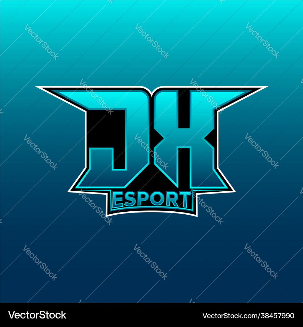 Jx initial gaming logo esports geometric designs Vector Image