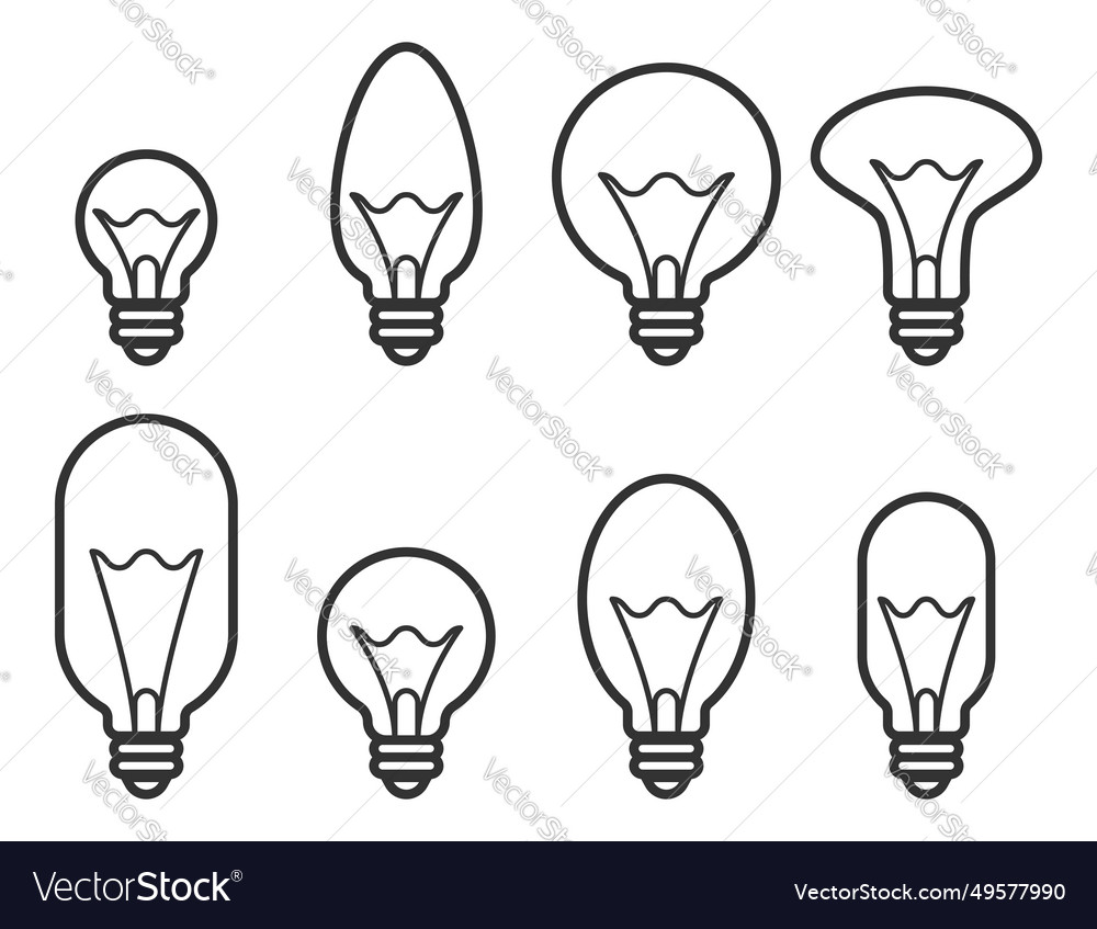Light bulb icon llightbulb idea logo concept set Vector Image