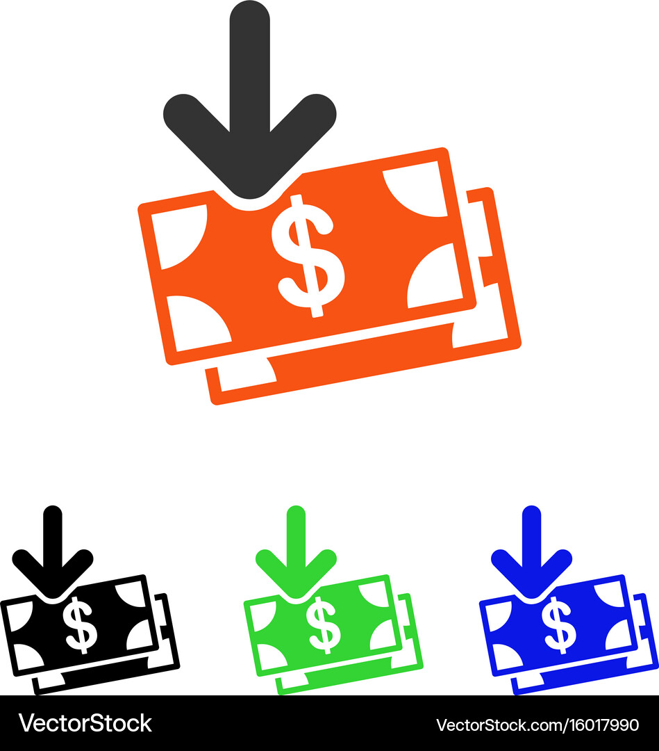 Money income flat icon Royalty Free Vector Image