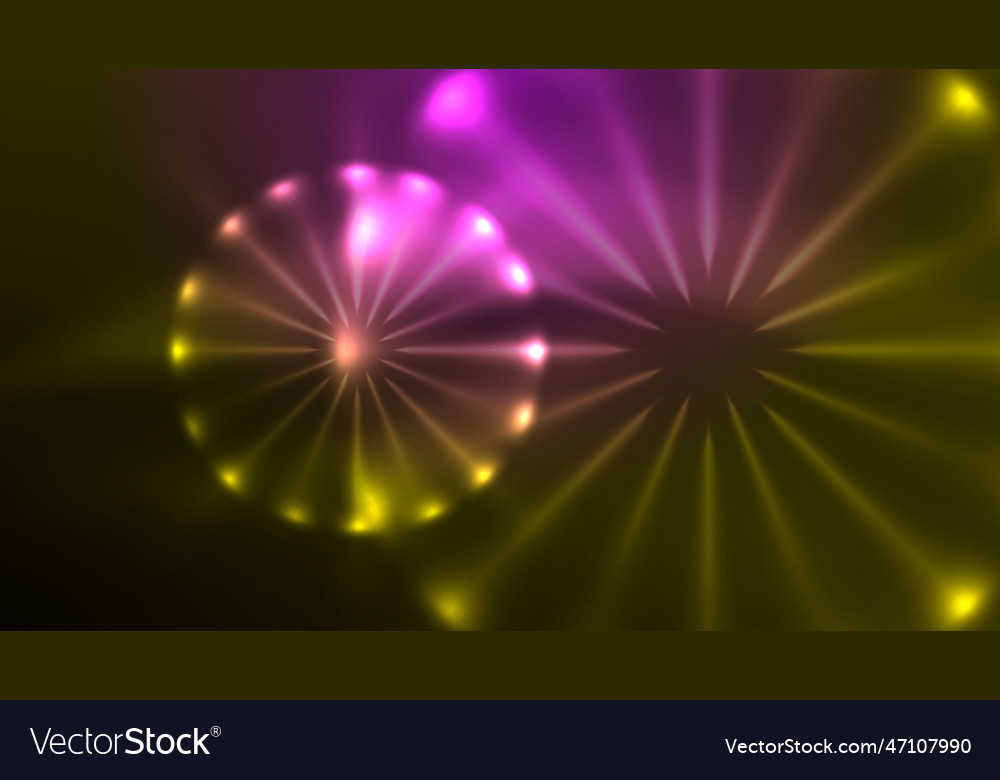 Neon glowing circles magic energy space light Vector Image