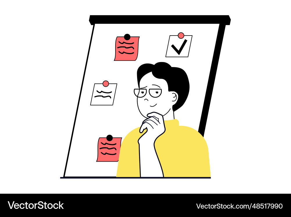 Productivity workplace concept with people scene Vector Image