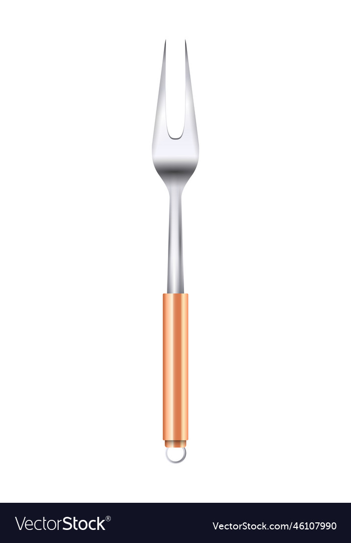 Realistic fork kitchenware composition Royalty Free Vector