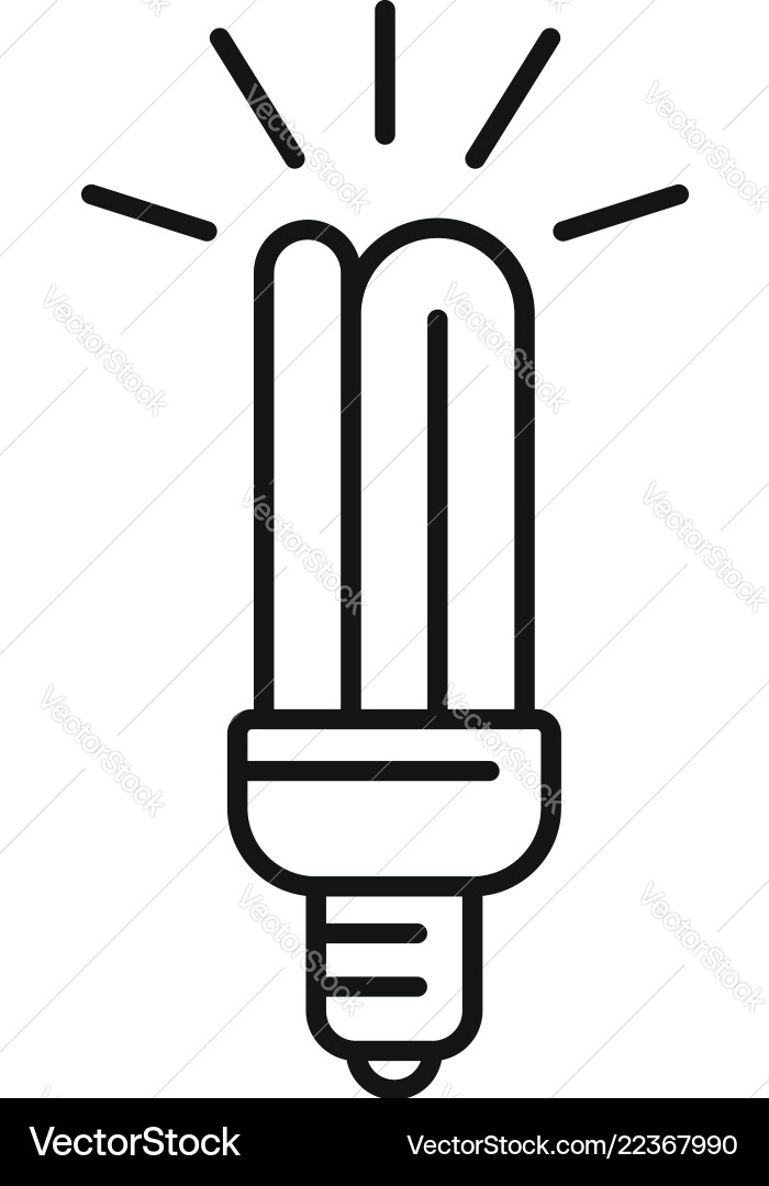 Save energy bulb icon outline style Royalty Free Vector