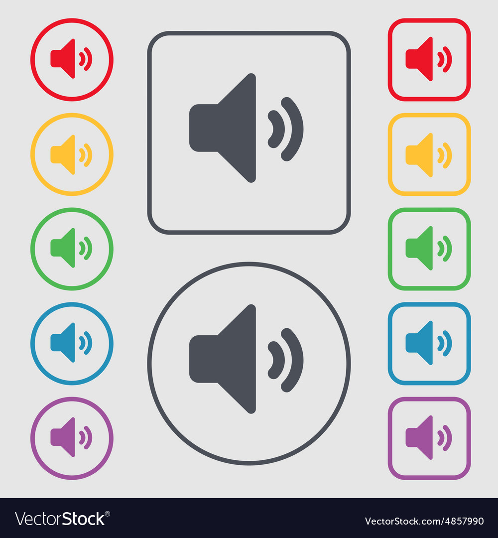 Speaker volume sound icon sign symbol on round Vector Image