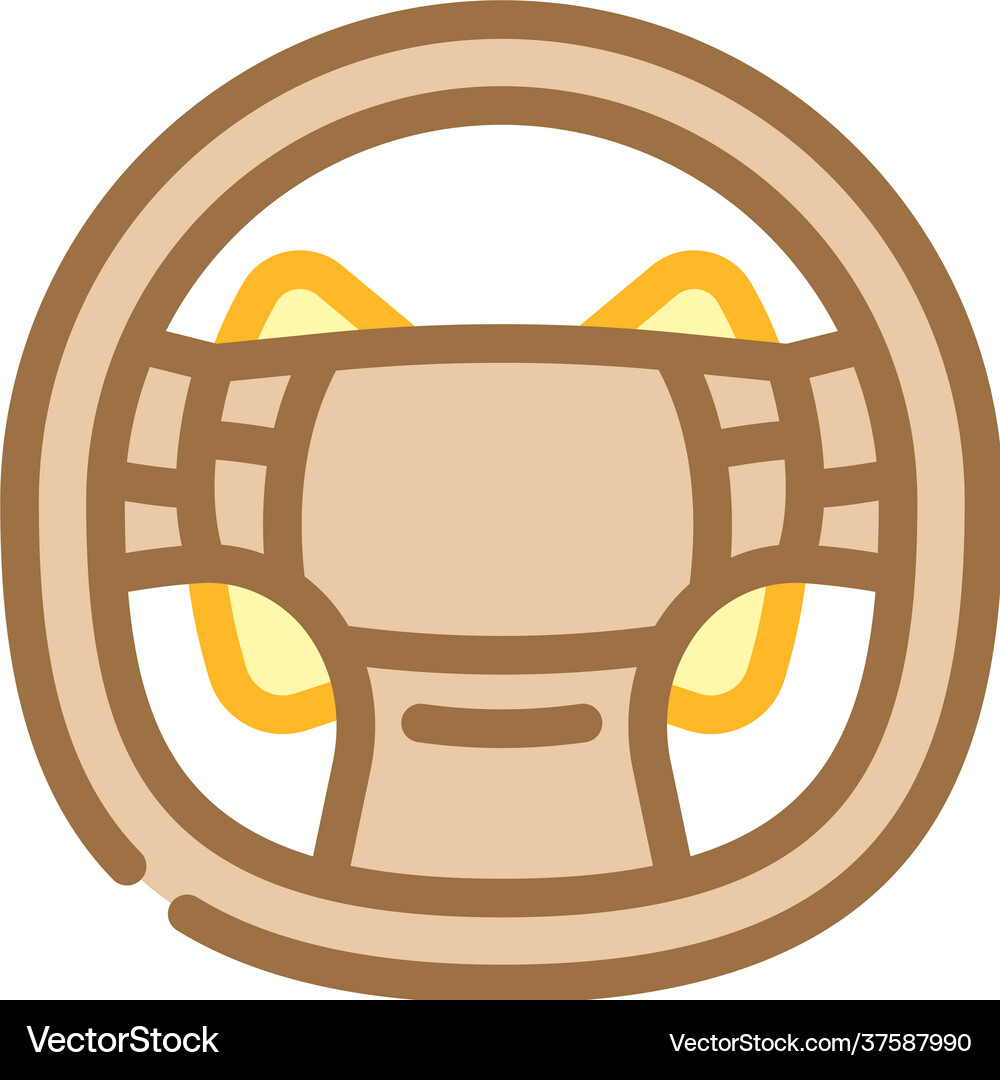 Steering wheel car color icon Royalty Free Vector Image