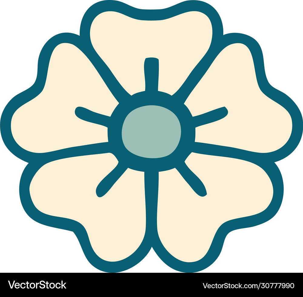 Tattoo style icon a flower Royalty Free Vector Image