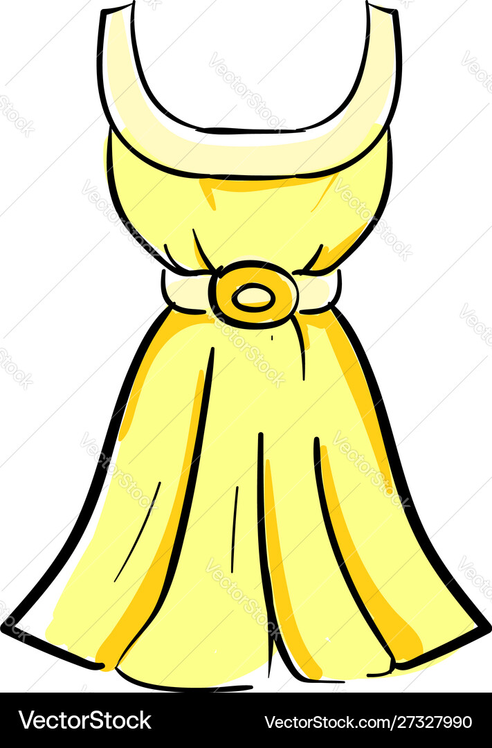 Yellow dress on white background Royalty Free Vector Image
