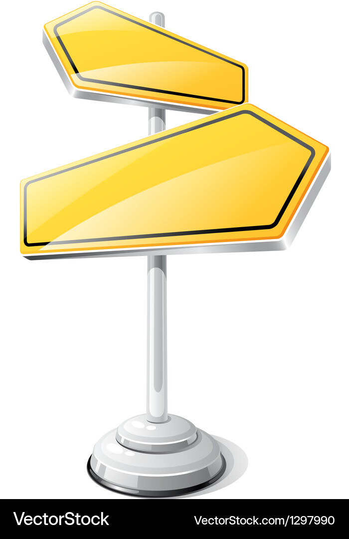 Yellow road sign isolated design template Vector Image
