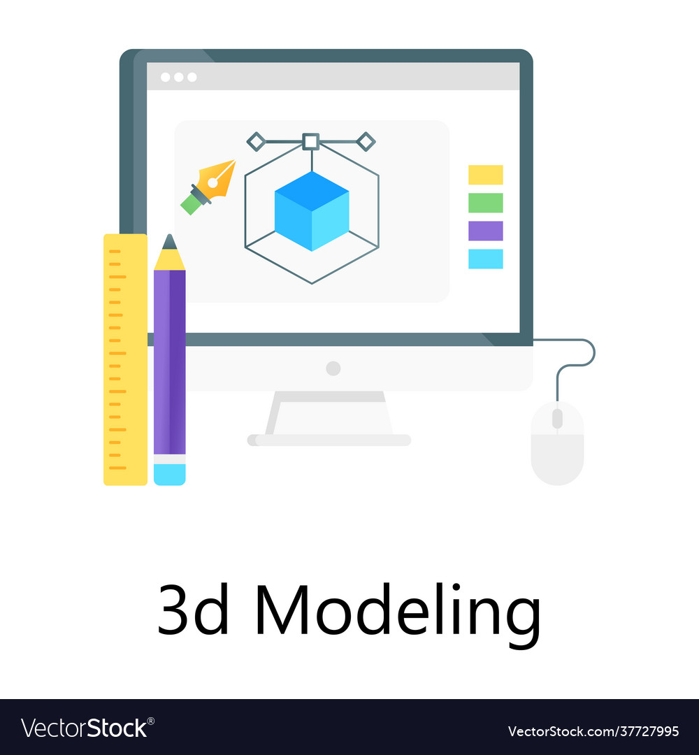 3d modelling Royalty Free Vector Image - VectorStock