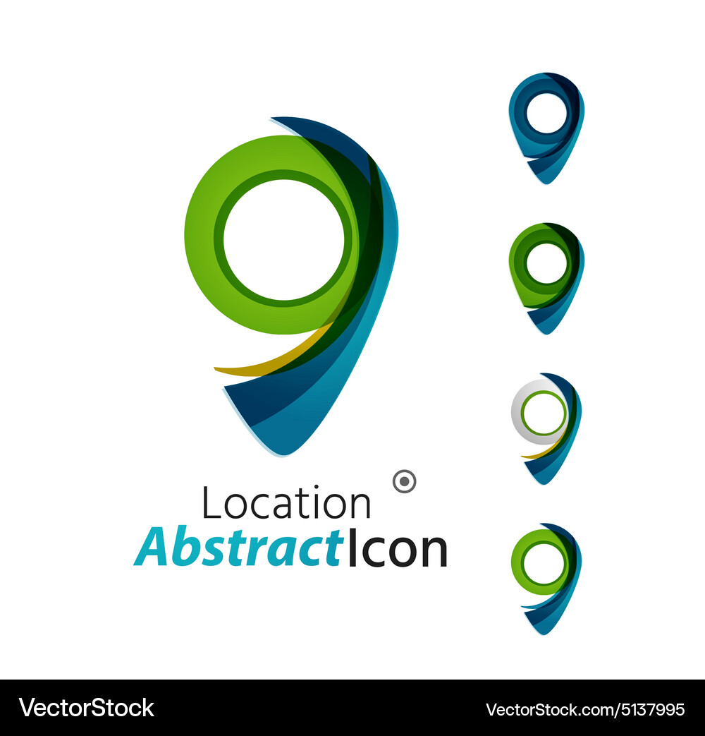 Abstract geometric business corporate emblem - map