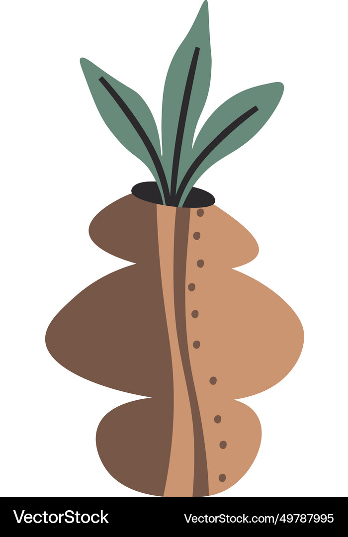 Abstract vase with plant Royalty Free Vector Image
