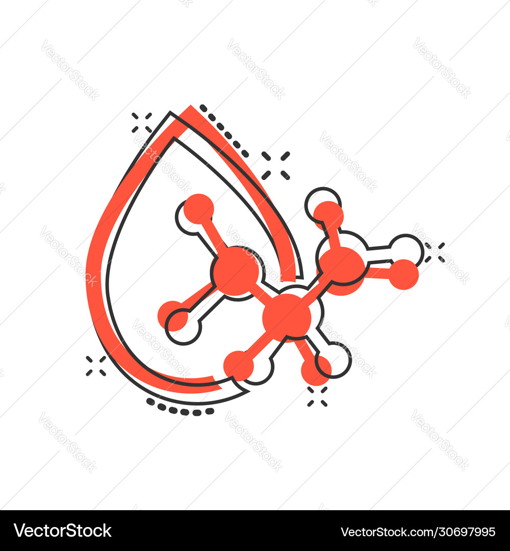 Acid molecule icon in comic style dna cartoon Vector Image