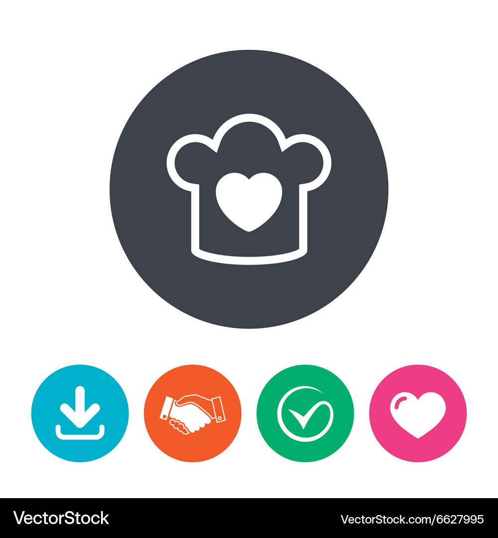 Chef hat sign icon cooking symbol Royalty Free Vector Image