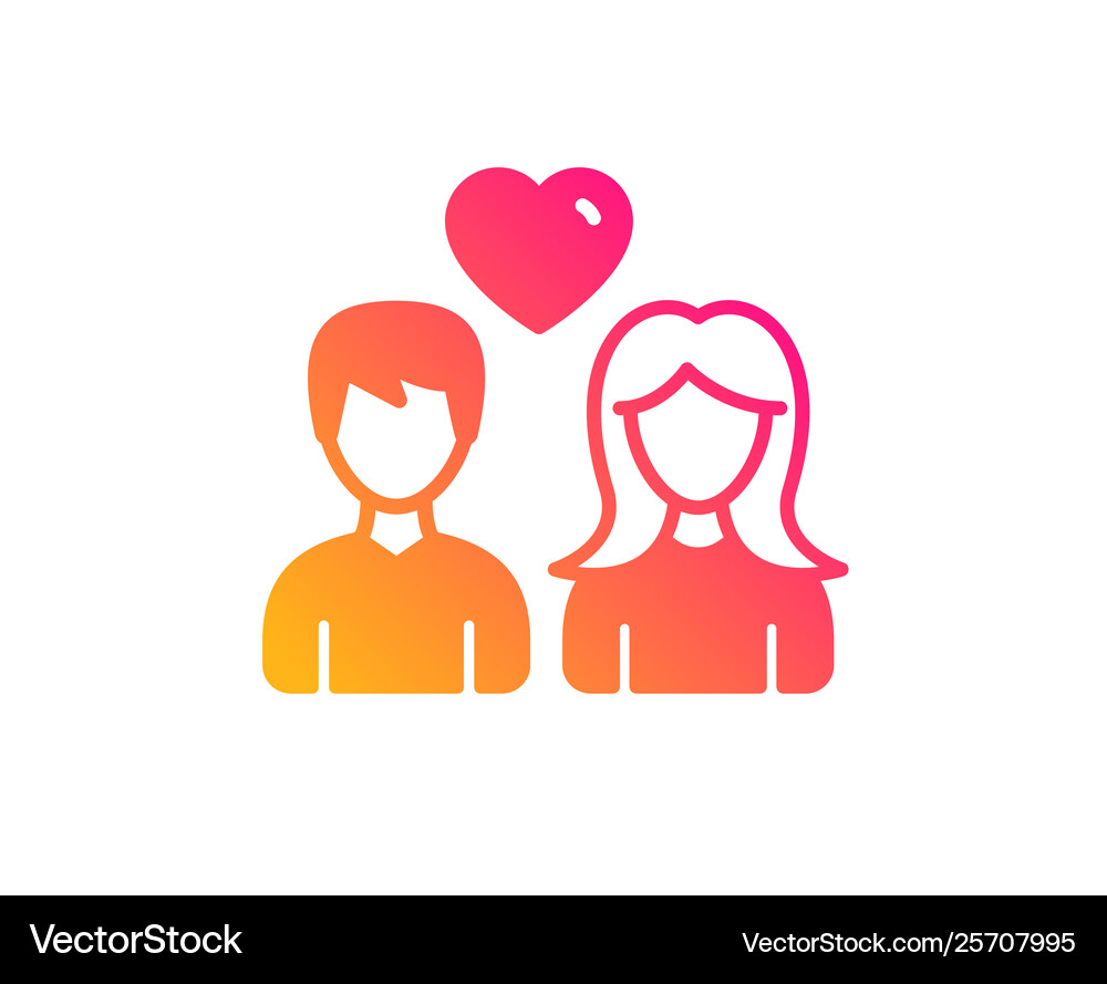 Couple icon users with heart sign Royalty Free Vector Image