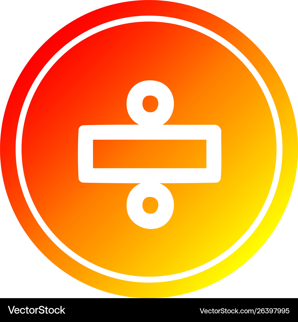 Division sign circular in hot gradient spectrum Vector Image