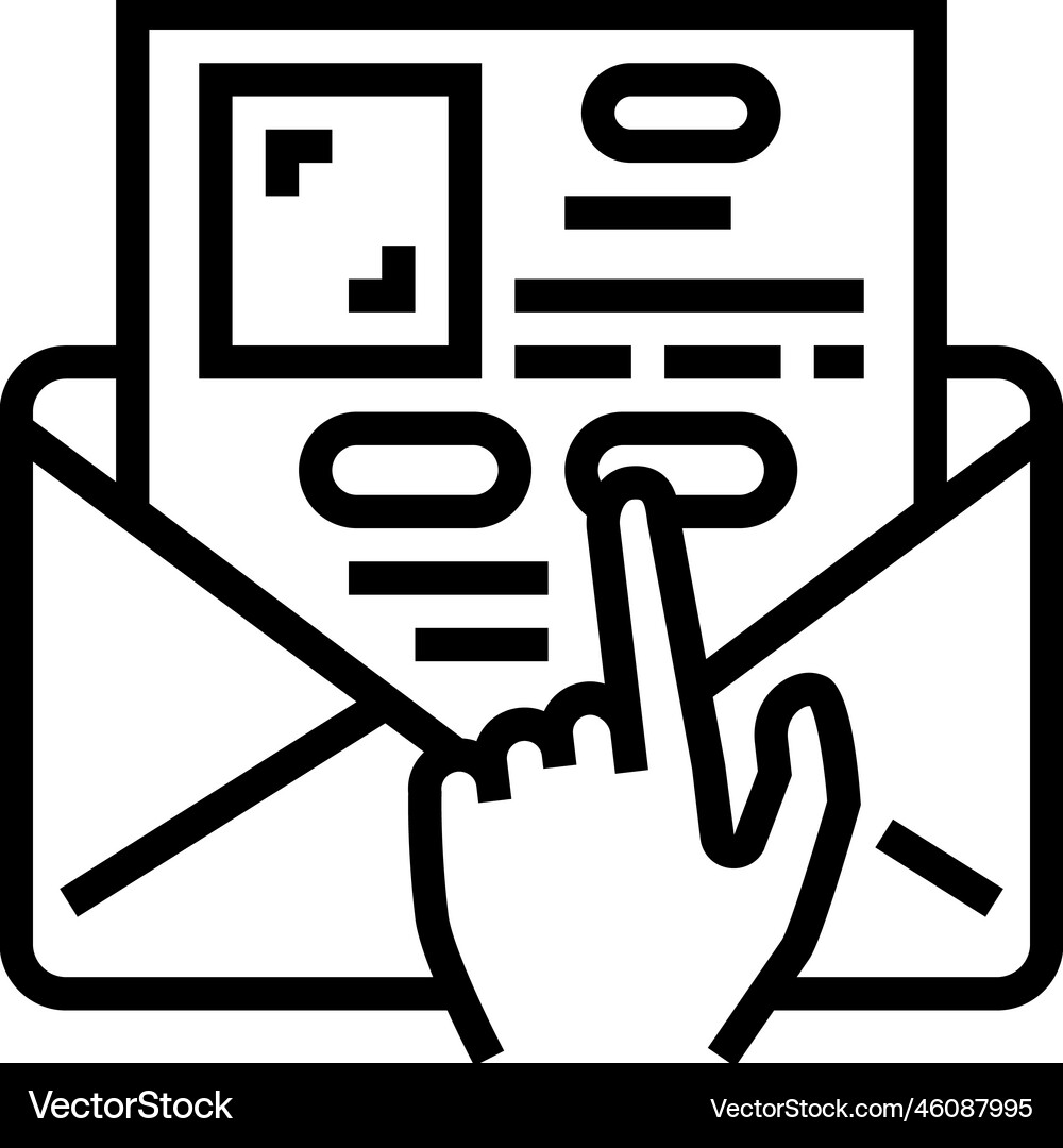 Email message engagement marketing line icon Vector Image